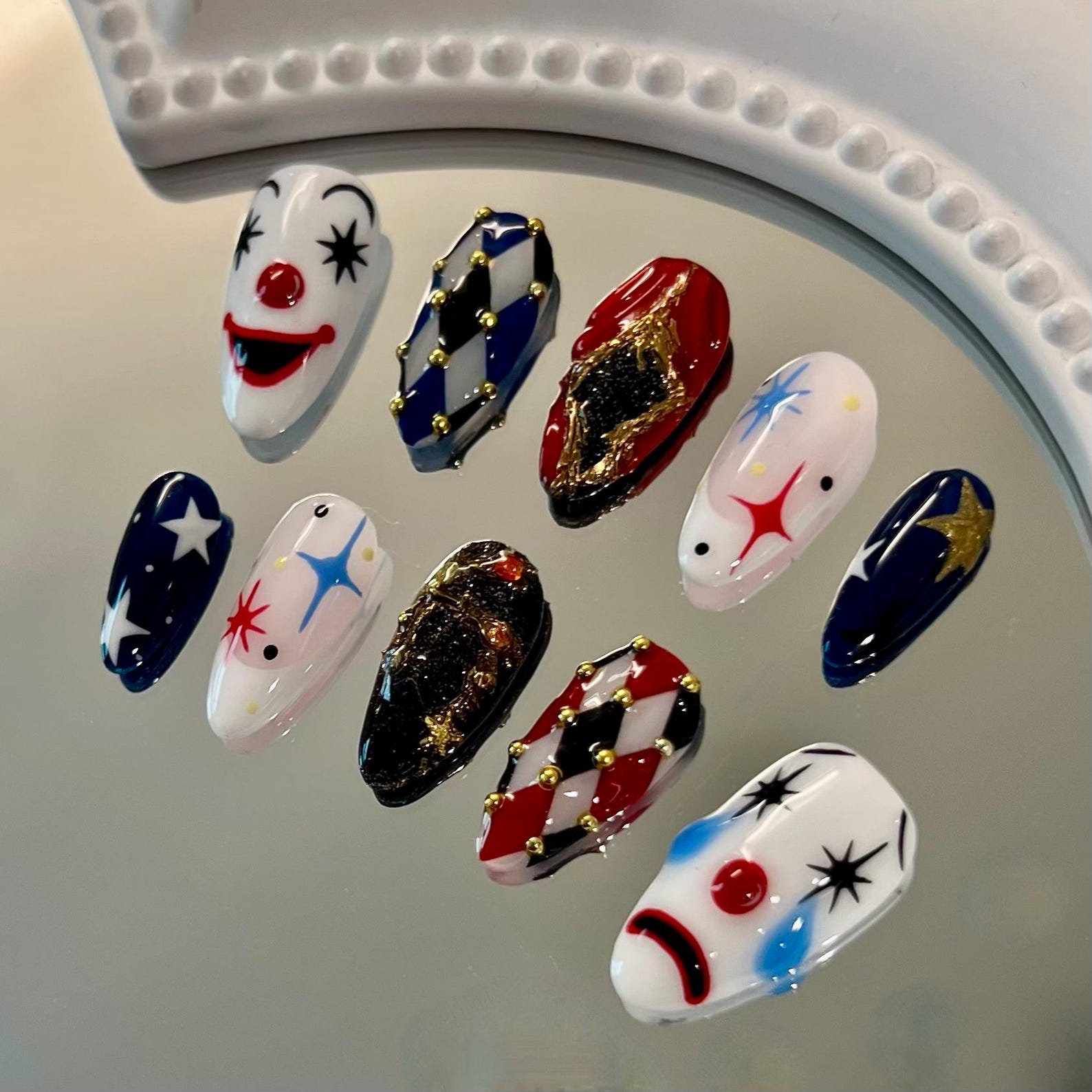 Customizable Clown Nails Halloween Nails Circus Nails Press-on Nails - Etsy