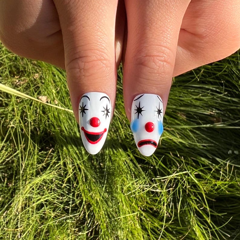 Customizable Clown Nails Halloween Nails Circus Nails Press-on Nails - Etsy
