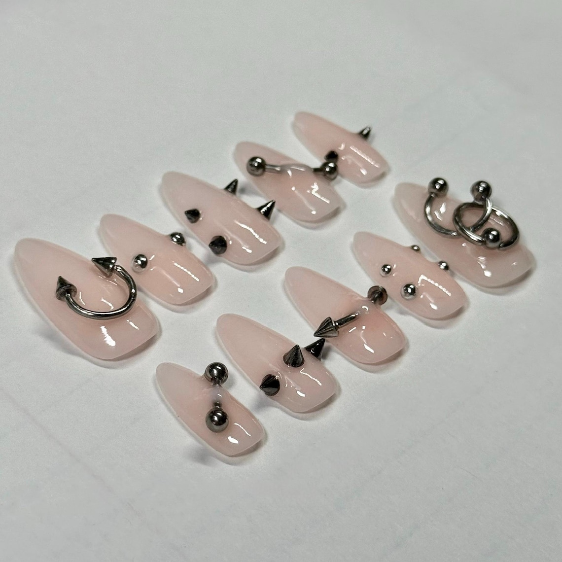 Handmade Piercing Press-on Nails - Etsy