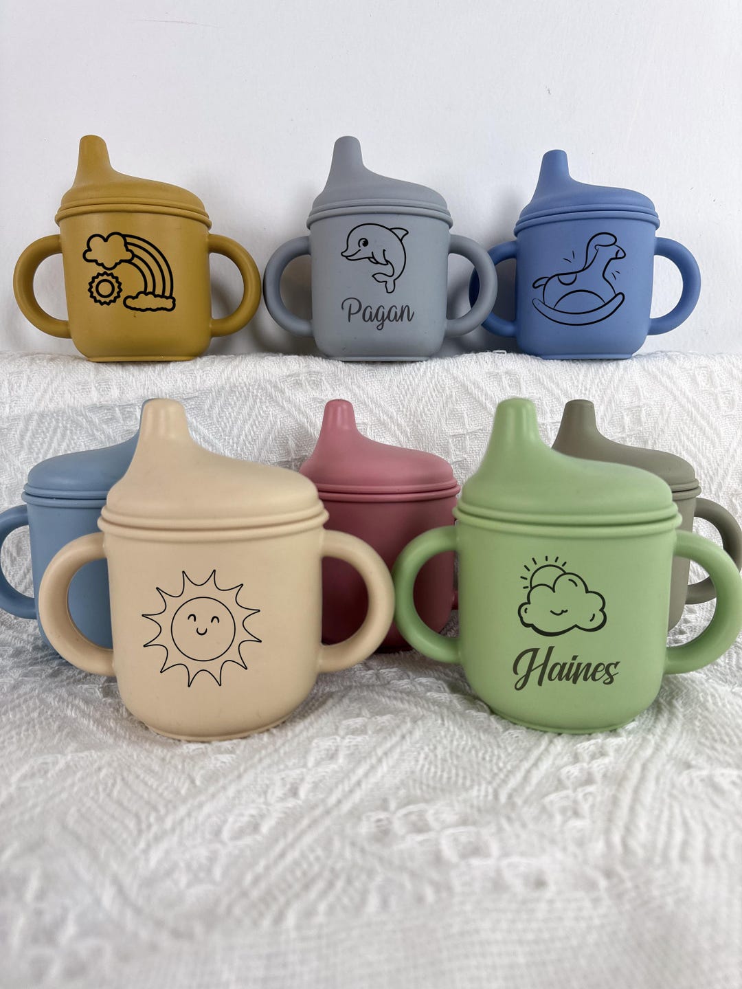 Engraved Name Cup,personalized Silicone Sippy Cup,baby Silicone Sippy ...