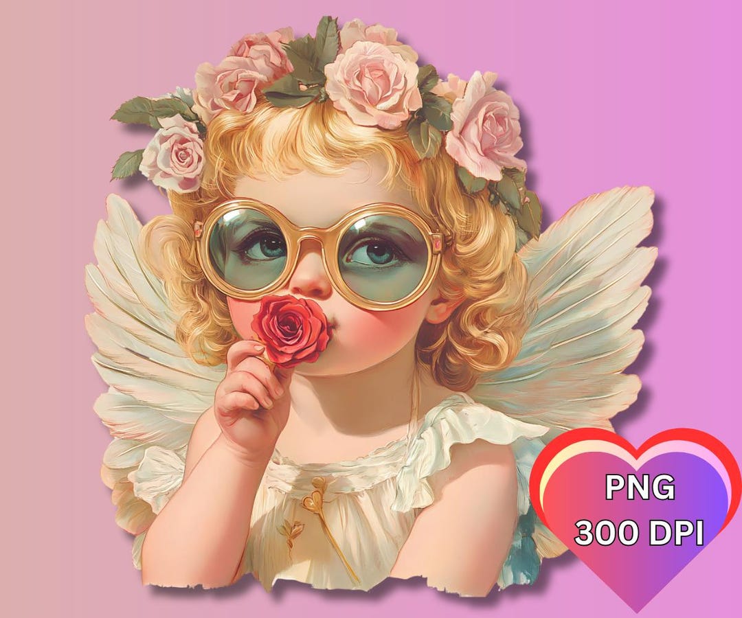 Cute Angels Valentine's Day, Cupid PNG, Funny Cupid With Sunglasses ...