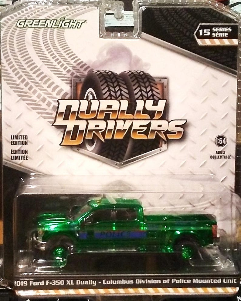 Greenlight Dually Drivers Ford F-350 Xl Police Unit Chase / Foil Green ...
