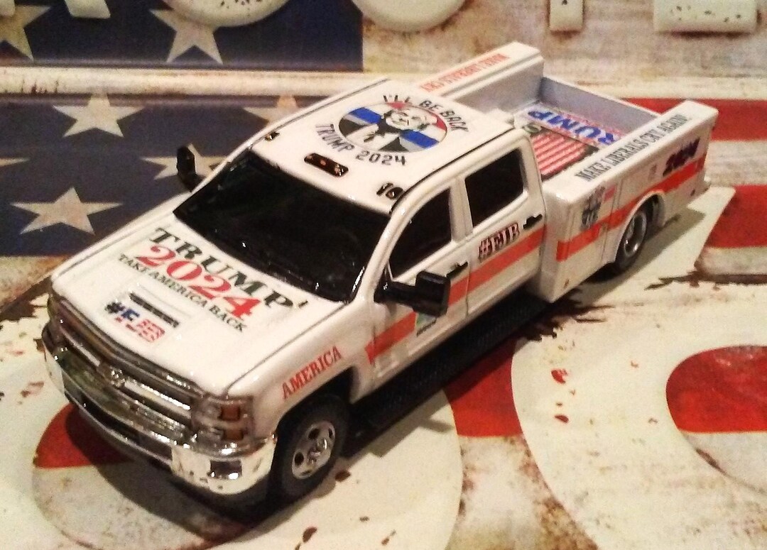Donald Trump Custom Chevy Silverado Dually Die Cast Truck New / Maga ...
