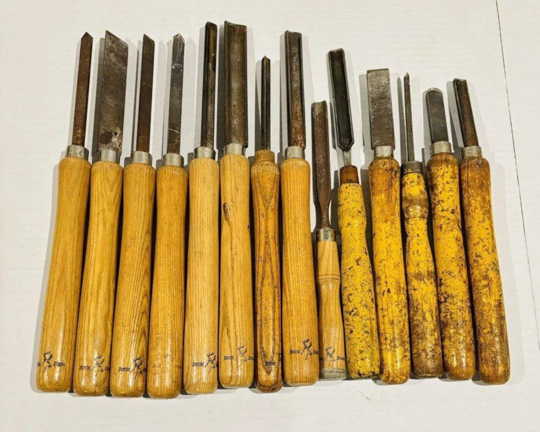 Buck Bros Collectible Wood Rotary Carving Chisel Set 14 Tools 16 ...