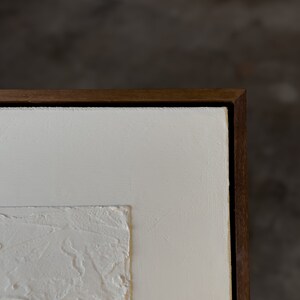 Small White Square Abstract Painting Plaster Textured Canvas Art Clean ...