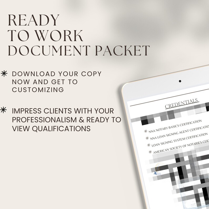 Notary Loan Signing Agent Ready to Work Document Packet - Etsy