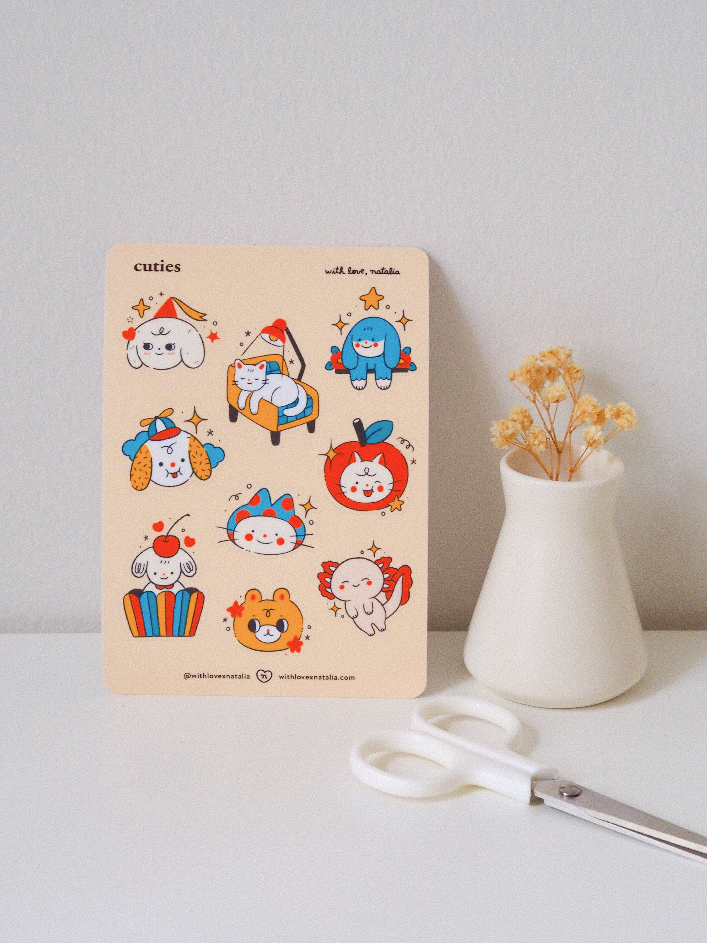 Cuties Sticker Sheet Cute Kiss Cut Sticker Sheet Cozy and Warm Planner ...