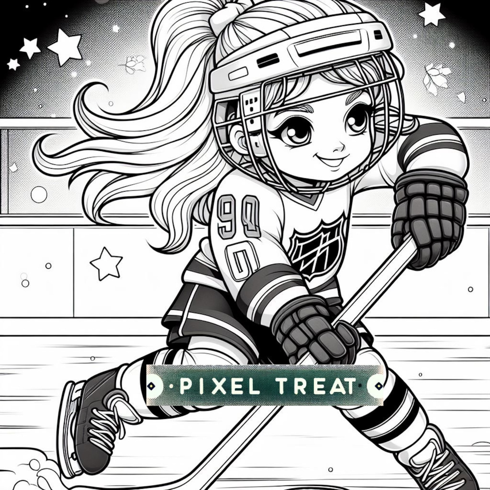 The Girls of the Ice : Coloring Book , Girls Hockey Coloring Book ...