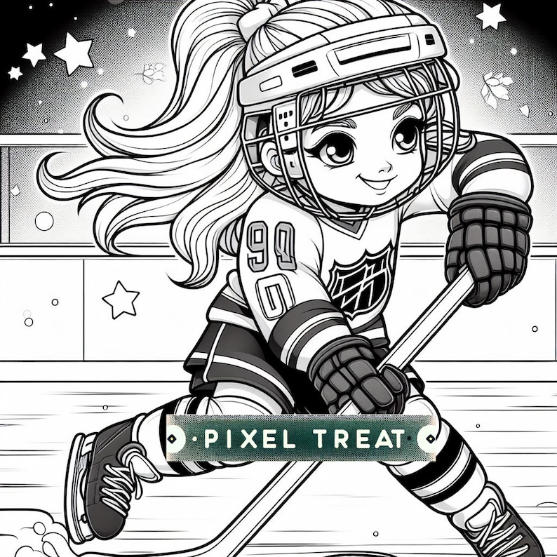 The Girls of the Ice : Coloring Book , Girls Hockey Coloring Book ...