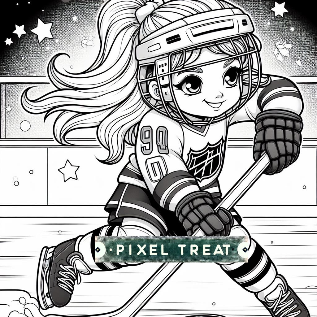 The Girls of the Ice : Coloring Book , Girls Hockey Coloring Book ...