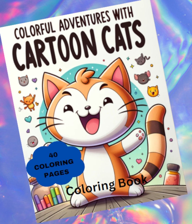 Cartoon Cat Adventures, Cat Coloring Book, Cute Cats, Printable Pdf ...