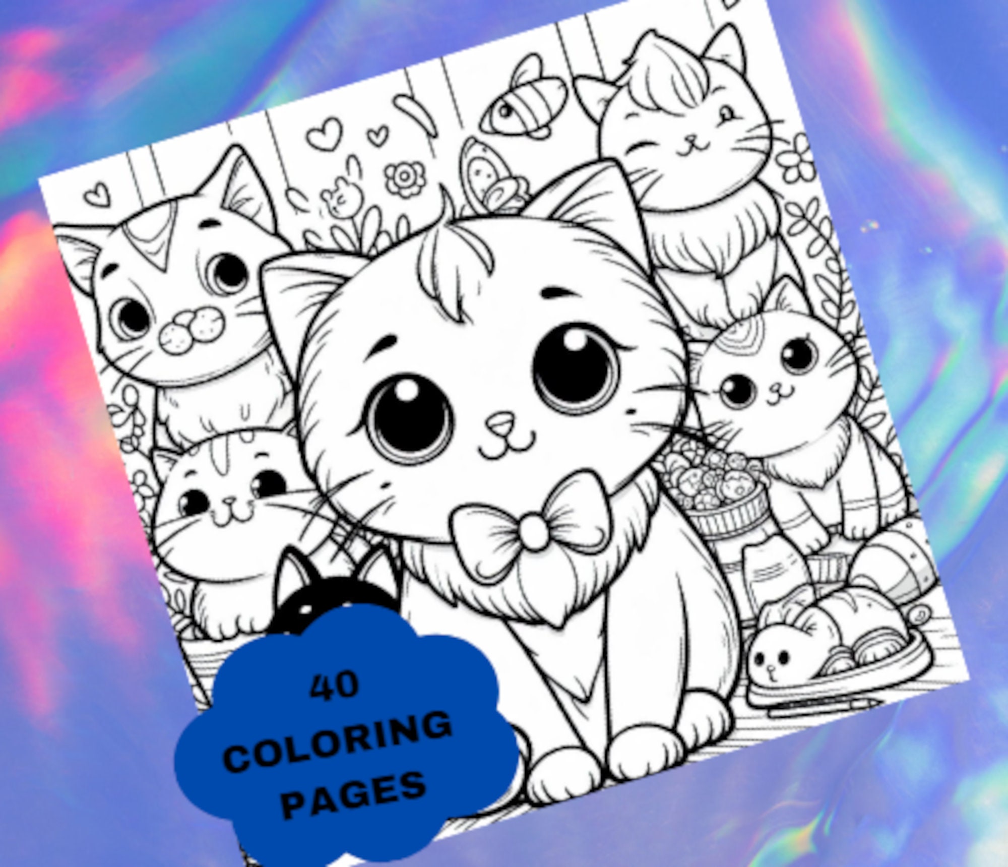Cartoon Cat Adventures, Cat Coloring Book, Cute Cats, Printable Pdf ...