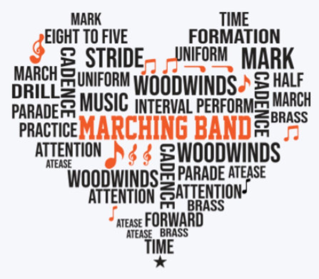 Band Typography | Band Heart | Band | Digital Download | Band Word Art ...