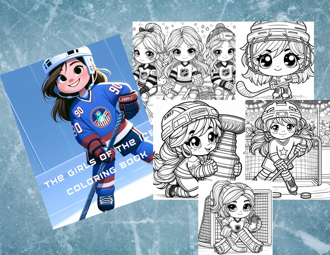 The Girls of the Ice : Coloring Book , Girls Hockey Coloring Book ...