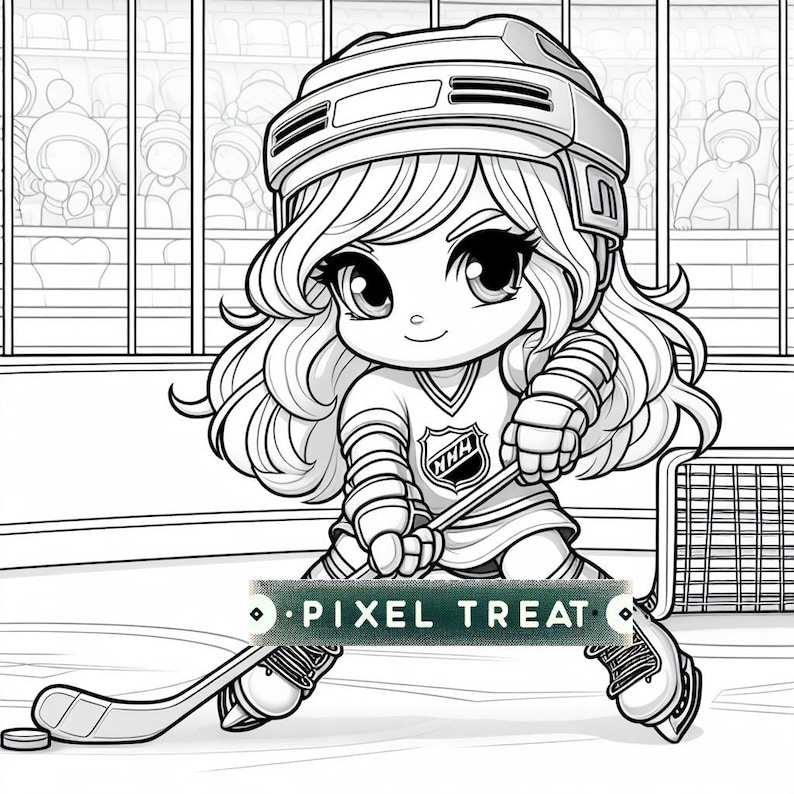 The Girls of the Ice : Coloring Book , Girls Hockey Coloring Book ...