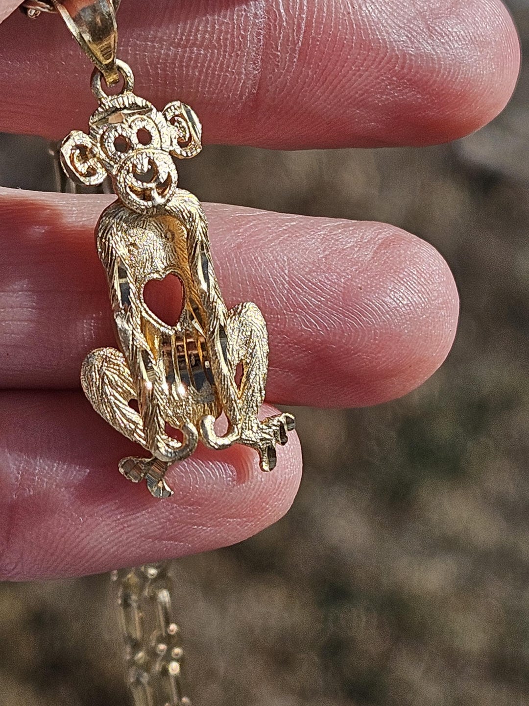 Vintage 14k Gold Articulated Monkey Charm With Heart - Etsy