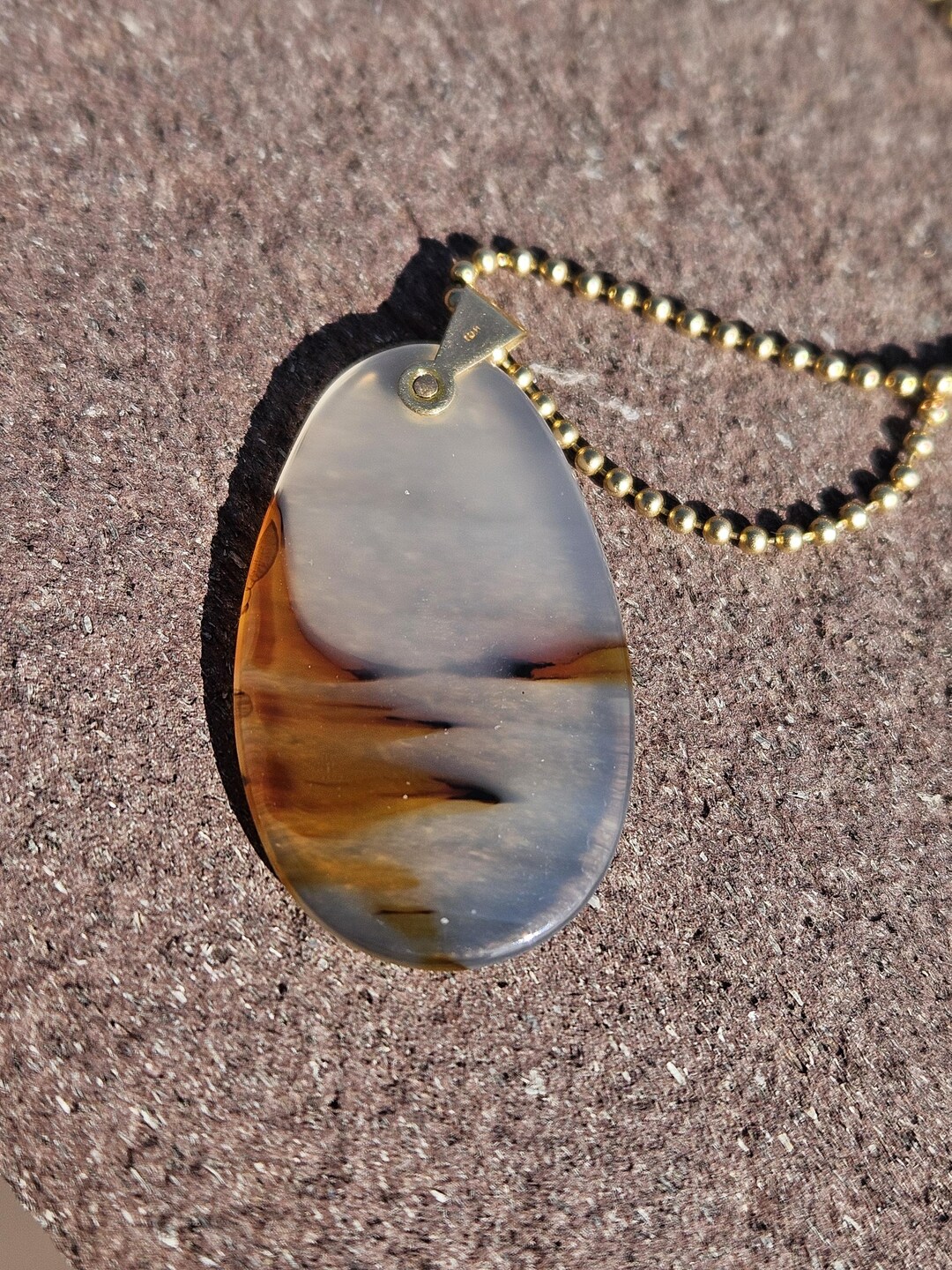 Vintage 10k Yellow Gold Dendritic Agate Banded Agate Pendant - Etsy