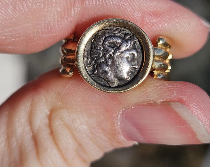 Vintage 14k Bezel Set Roman Coin Ring - Etsy