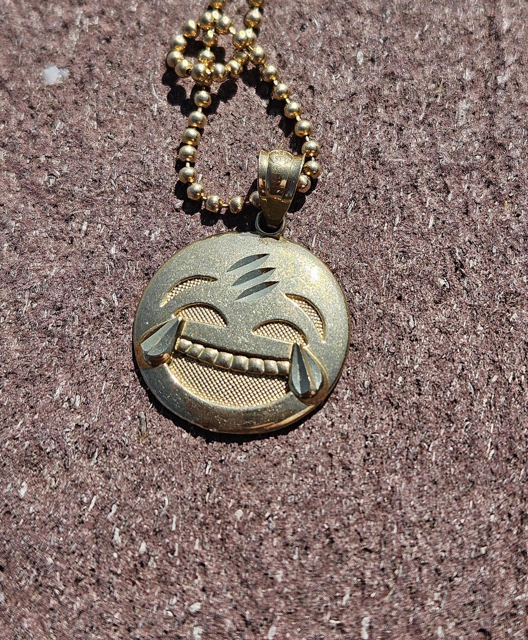 Vintage 10k Emoji Pendant - Etsy