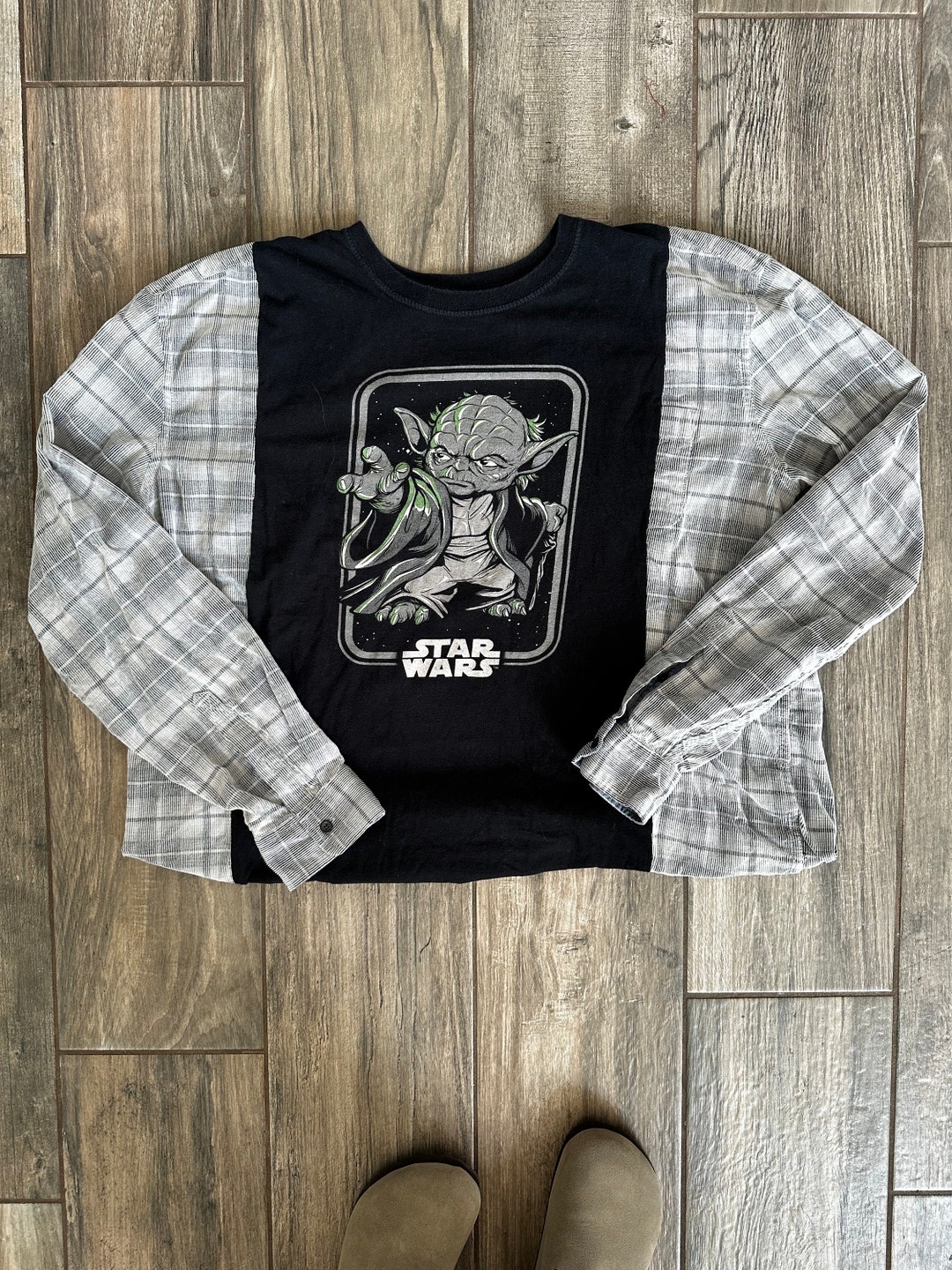 Star Wars Yoda Flannel Rework - Etsy