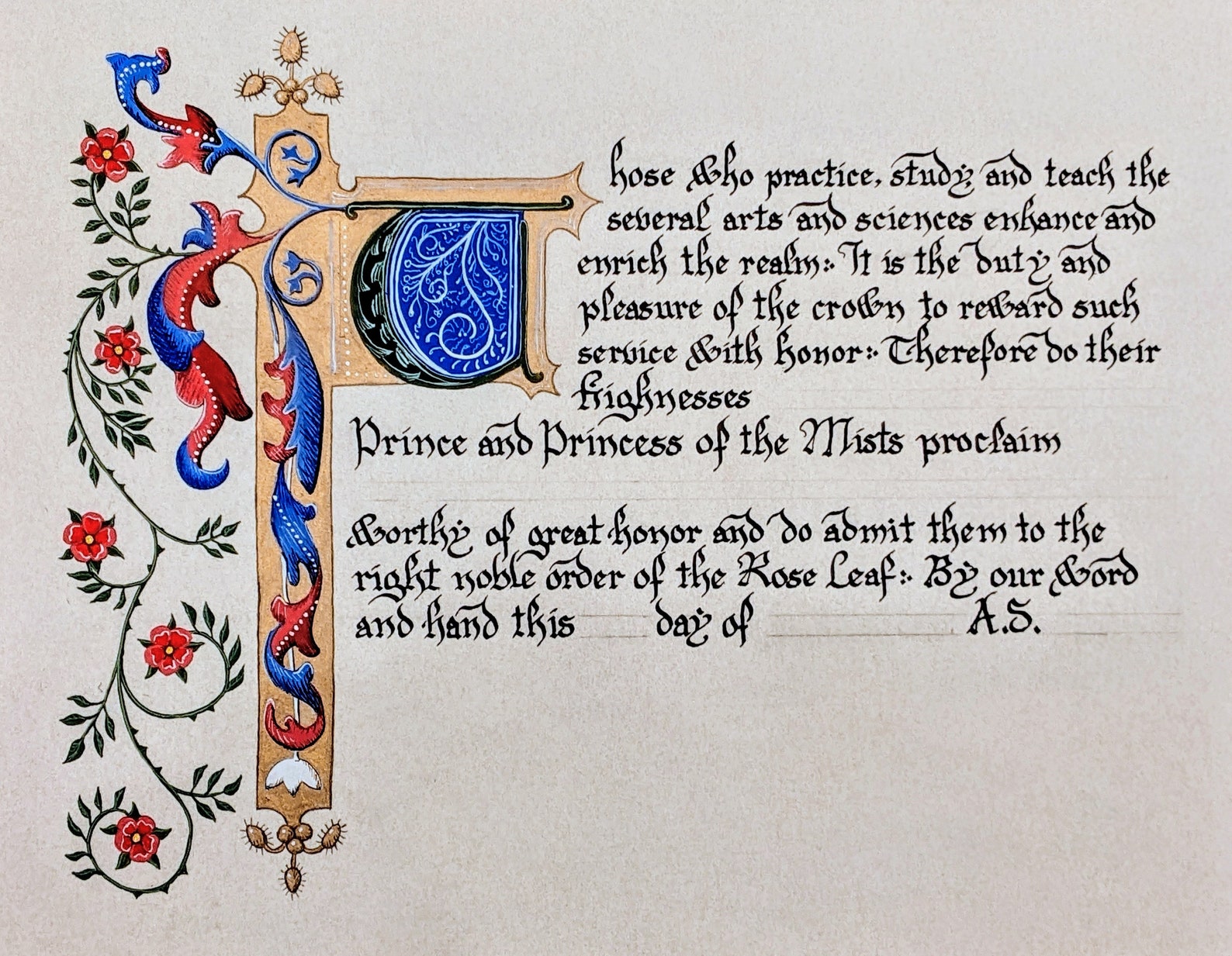 Custom Medieval Scroll With Calligraphy and Illumination - Etsy