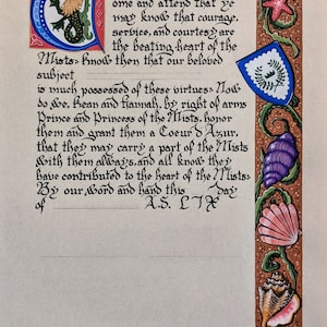 Custom Medieval Scroll With Calligraphy and Illumination - Etsy