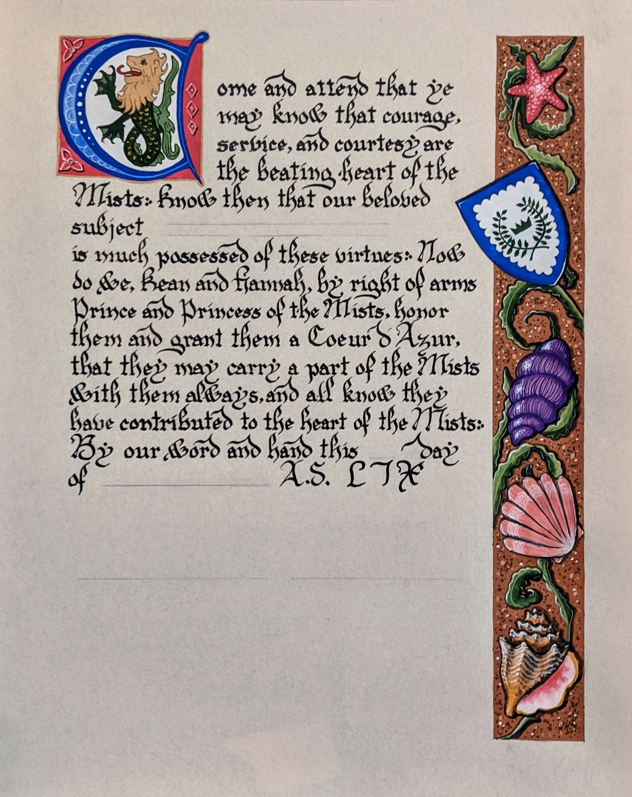 Custom Medieval Scroll With Calligraphy and Illumination - Etsy