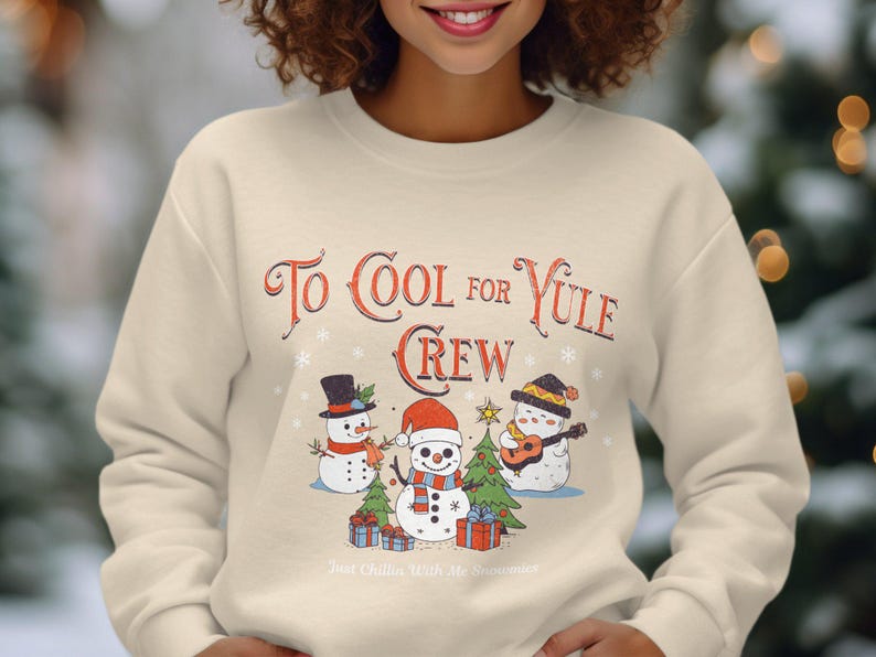 Too Cool for Yule Crew Png, Winter Season Digital Design, Christmas ...