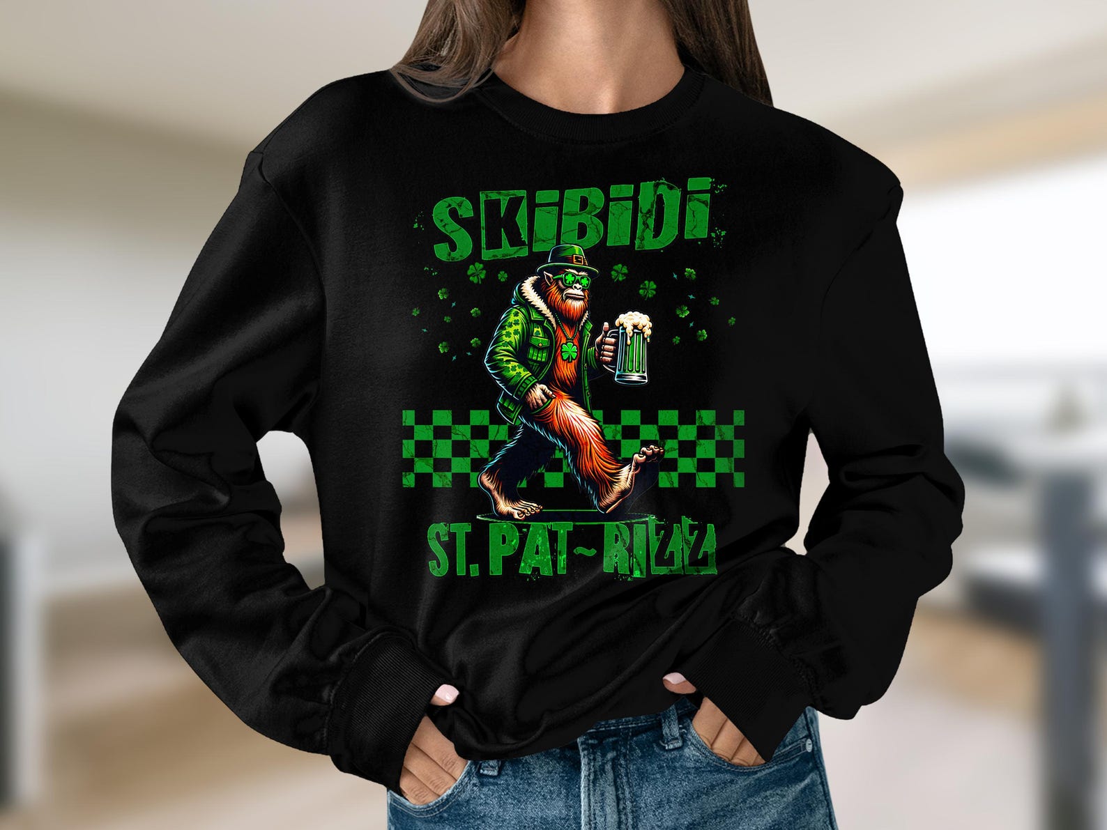 St Patricks Day Skibidi Png, Funny Leprechaun Bigfoot Rizzler Svg, Beer ...