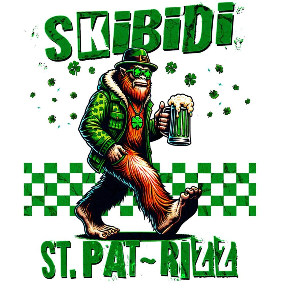 St Patricks Day Skibidi Png, Funny Leprechaun Bigfoot Rizzler Svg, Beer ...