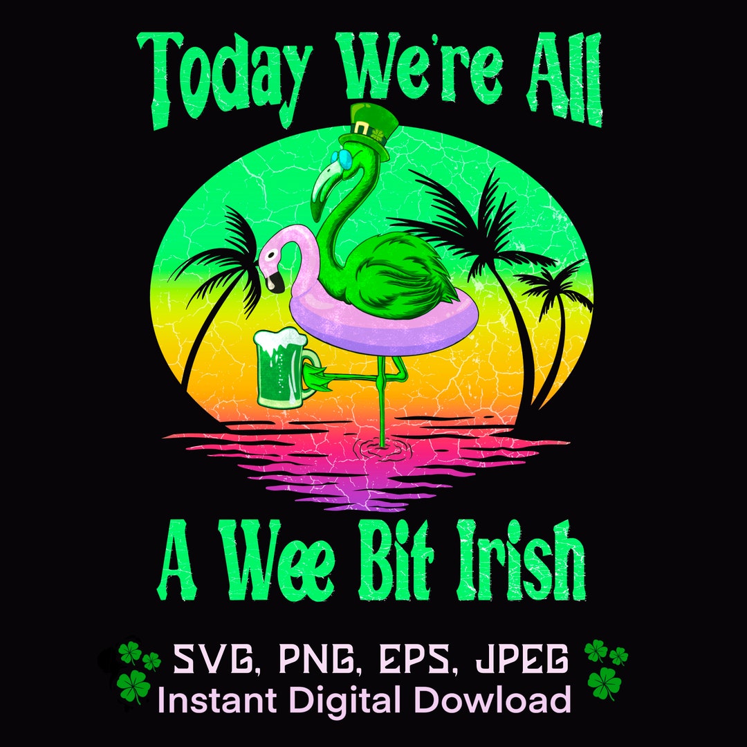 St. Patrick's Day Flamingo Svg Flamingo Clipart, Leprechaun Flamingo ...