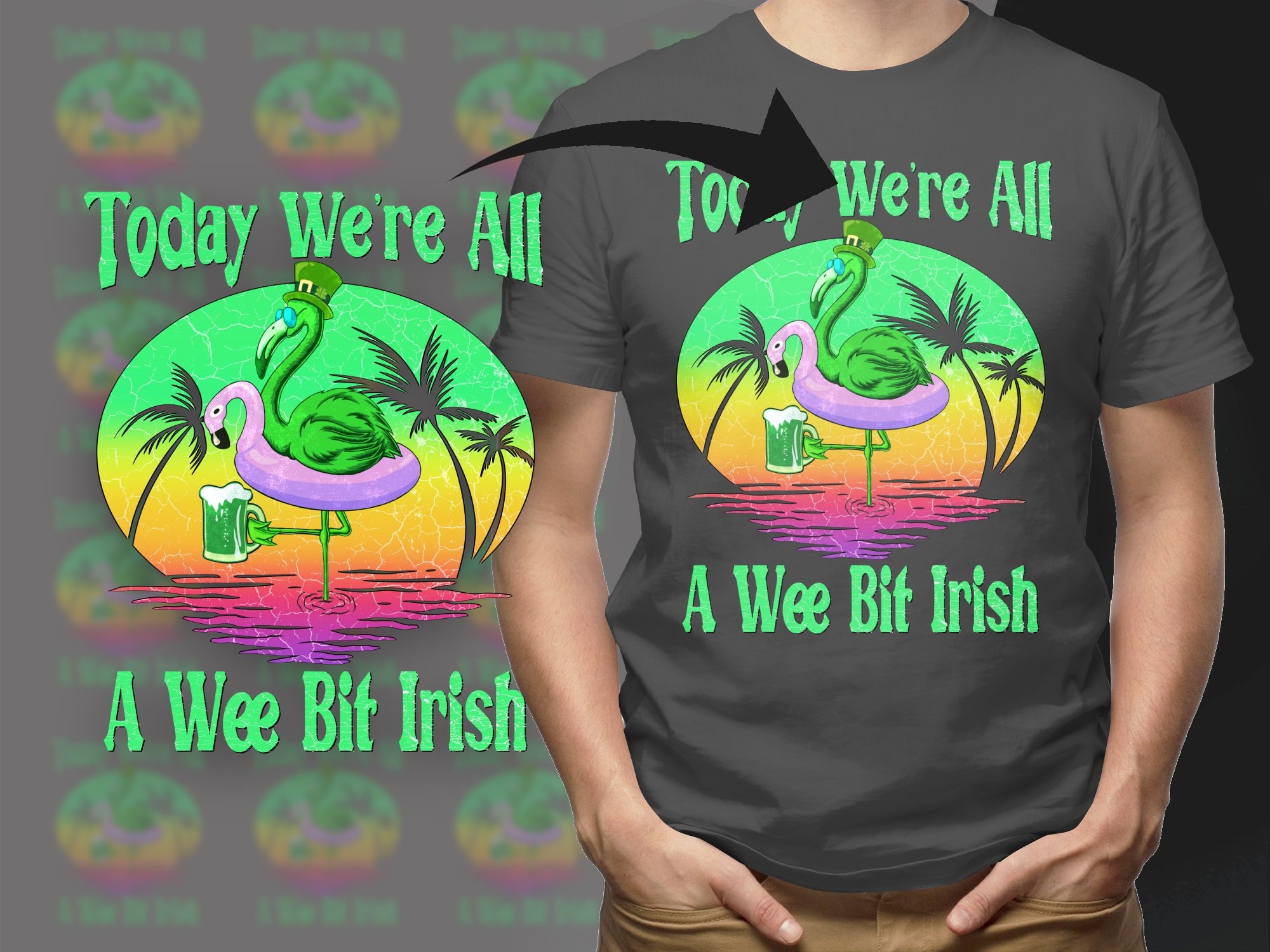 St. Patrick's Day Flamingo Clipart, Leprechaun Hat, PNG (digital ...