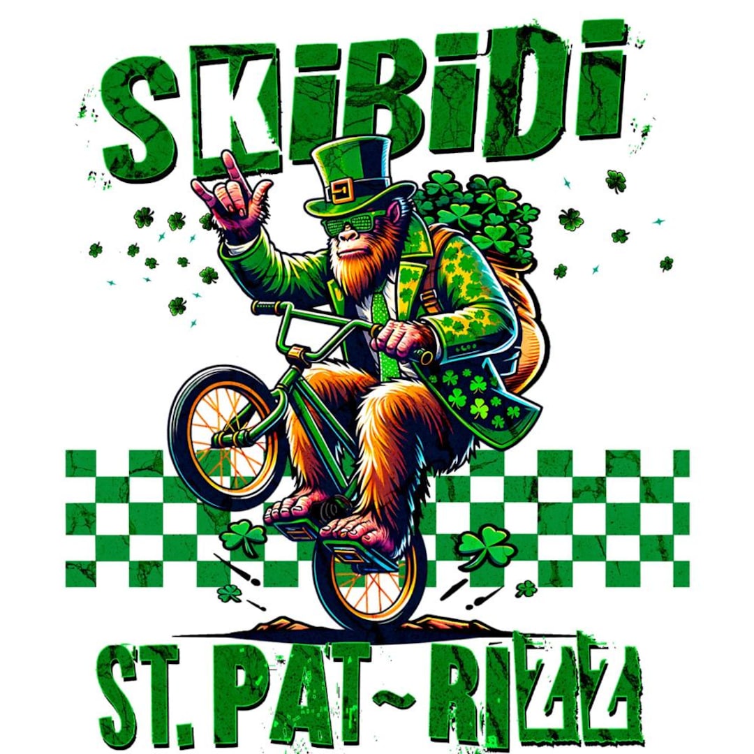 St Patricks Day Skibidi PNG, Funny Leprechaun Rizz, Lucky Vibes Svg ...