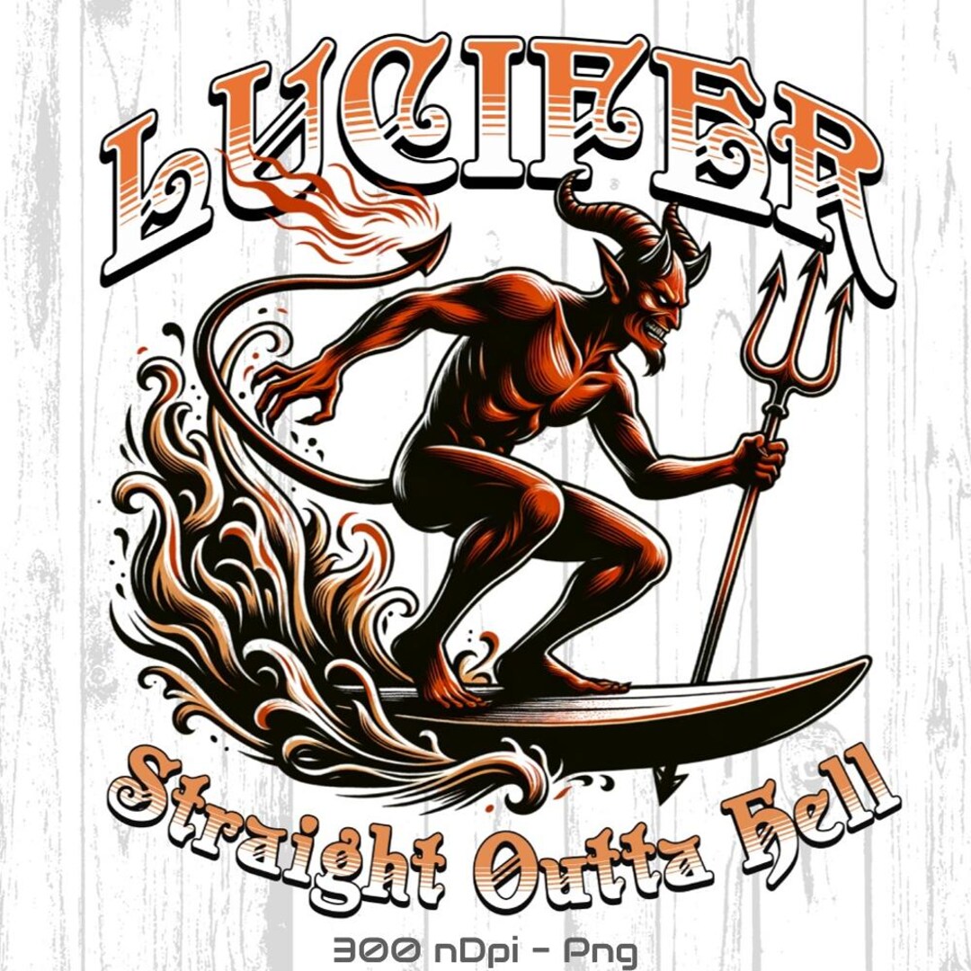 Funny Devil Clip Art, Lucifer Surfing Digital Png Download, Summer ...