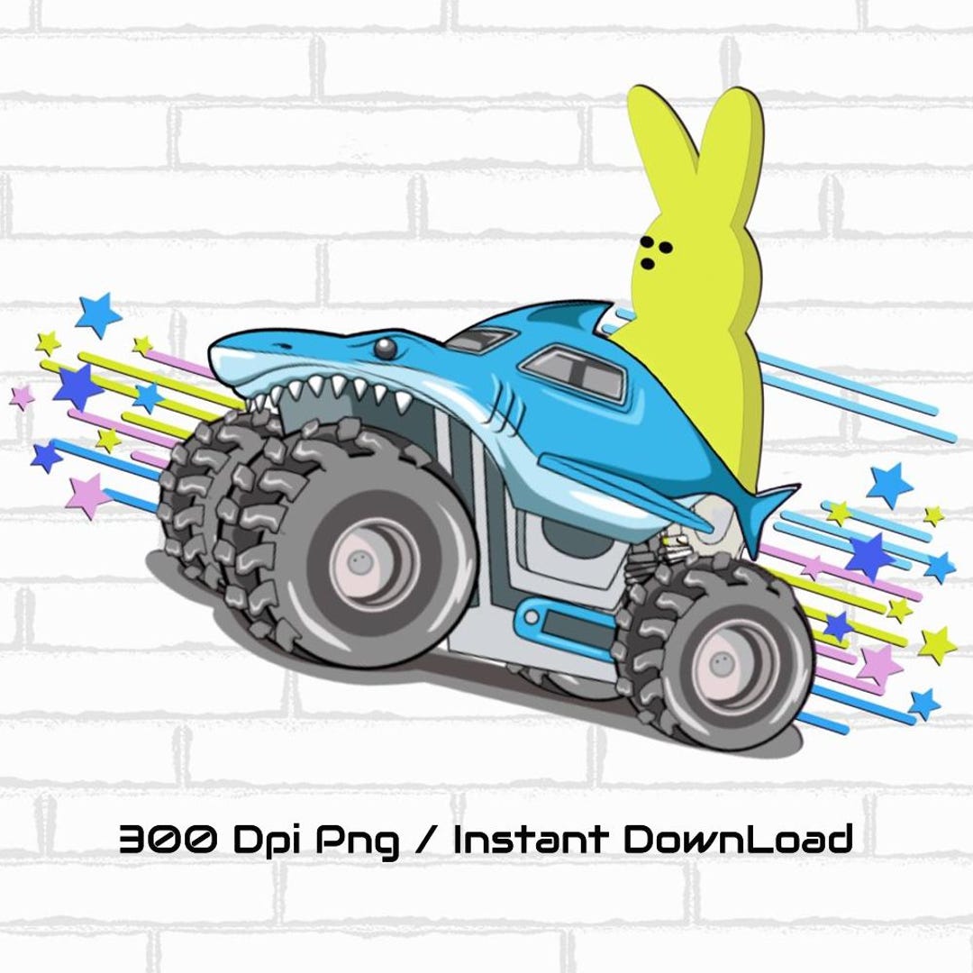 Kids Easter Monster Truck PNG, Happy Easter Peeps Digital Design ...