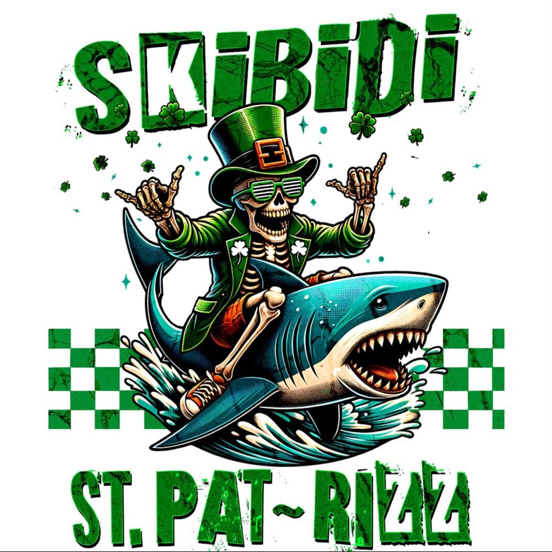 St Patricks Day Skibidi PNG, Funny Leprechaun Rizz, Lucky Vibes Svg ...