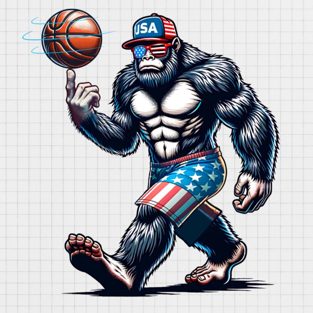 Bigfoot Basketball USA Fan PNG, Custom Basketball Mom SVG (digital ...