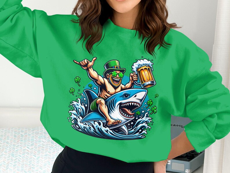 Leprechaun Shark Irish Beer Png, St Patricks Day PNG, Funny Drinking ...
