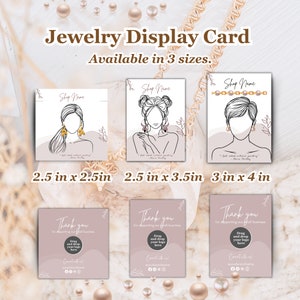 30 Custom Jewelry Display Card Template, Earring Tag, Necklace Holder ...