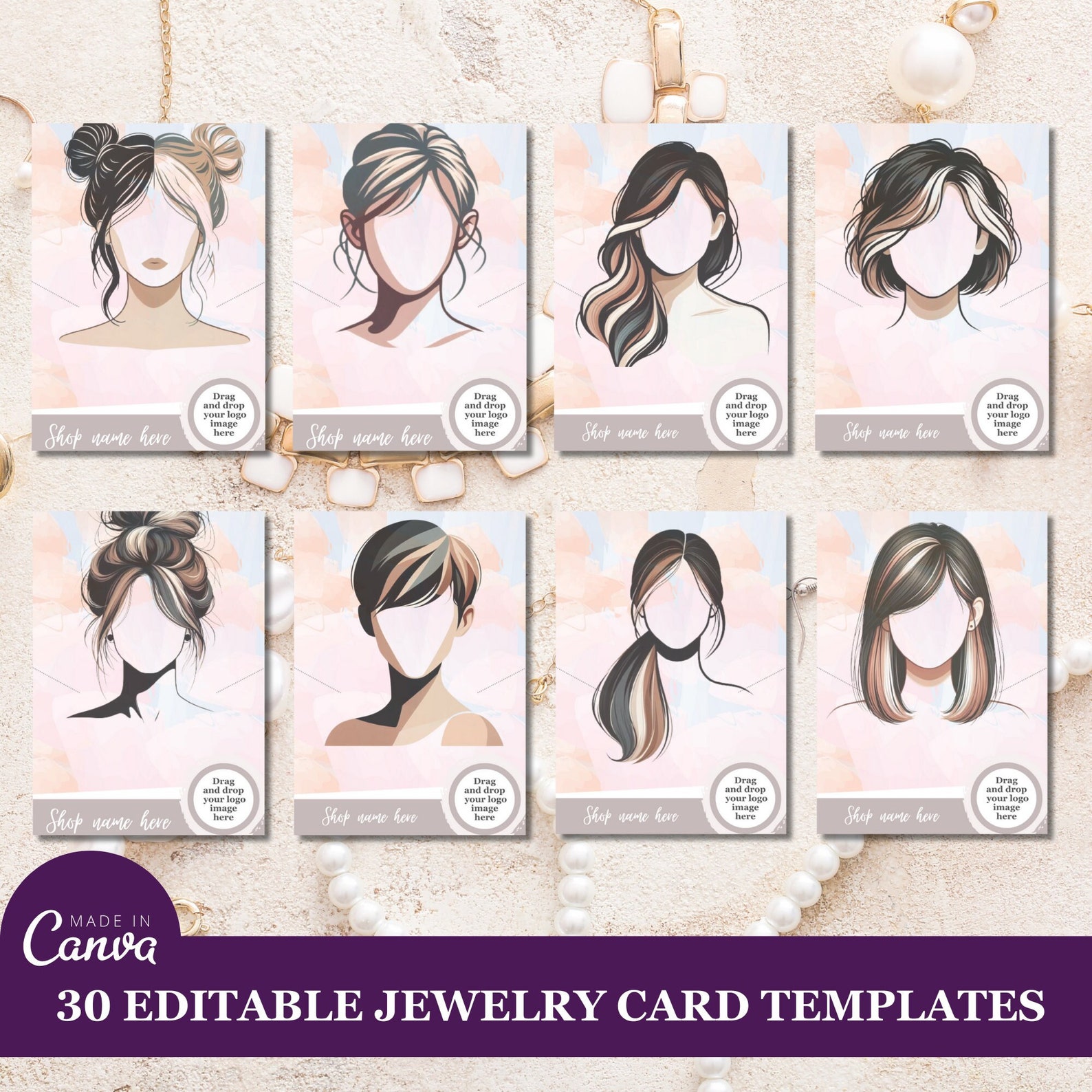Jewelry Display Card, 30 Editable Earring Display Card, Earring Tag ...