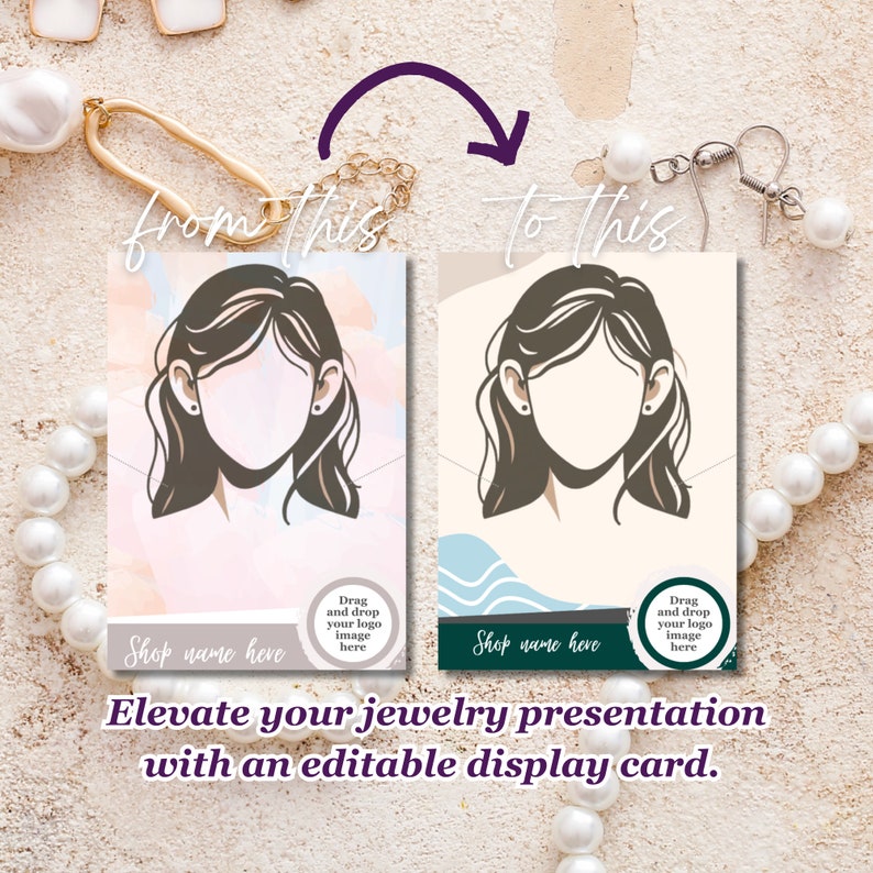 Jewelry Display Card, 30 Editable Earring Display Card, Earring Tag ...