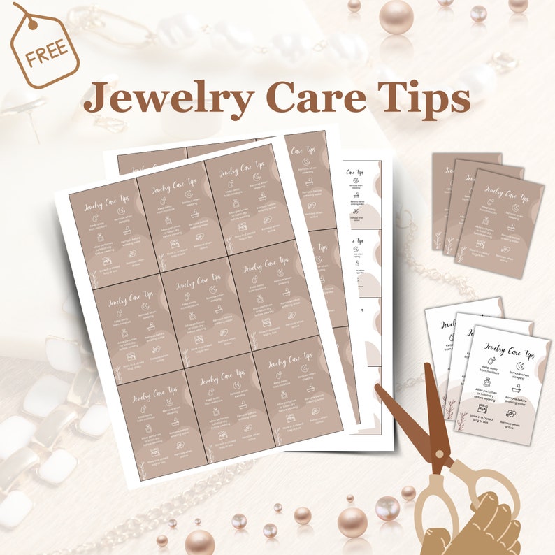 Printable Jewelry Display Card Label 30 Beige Girl Design Canva Earring ...