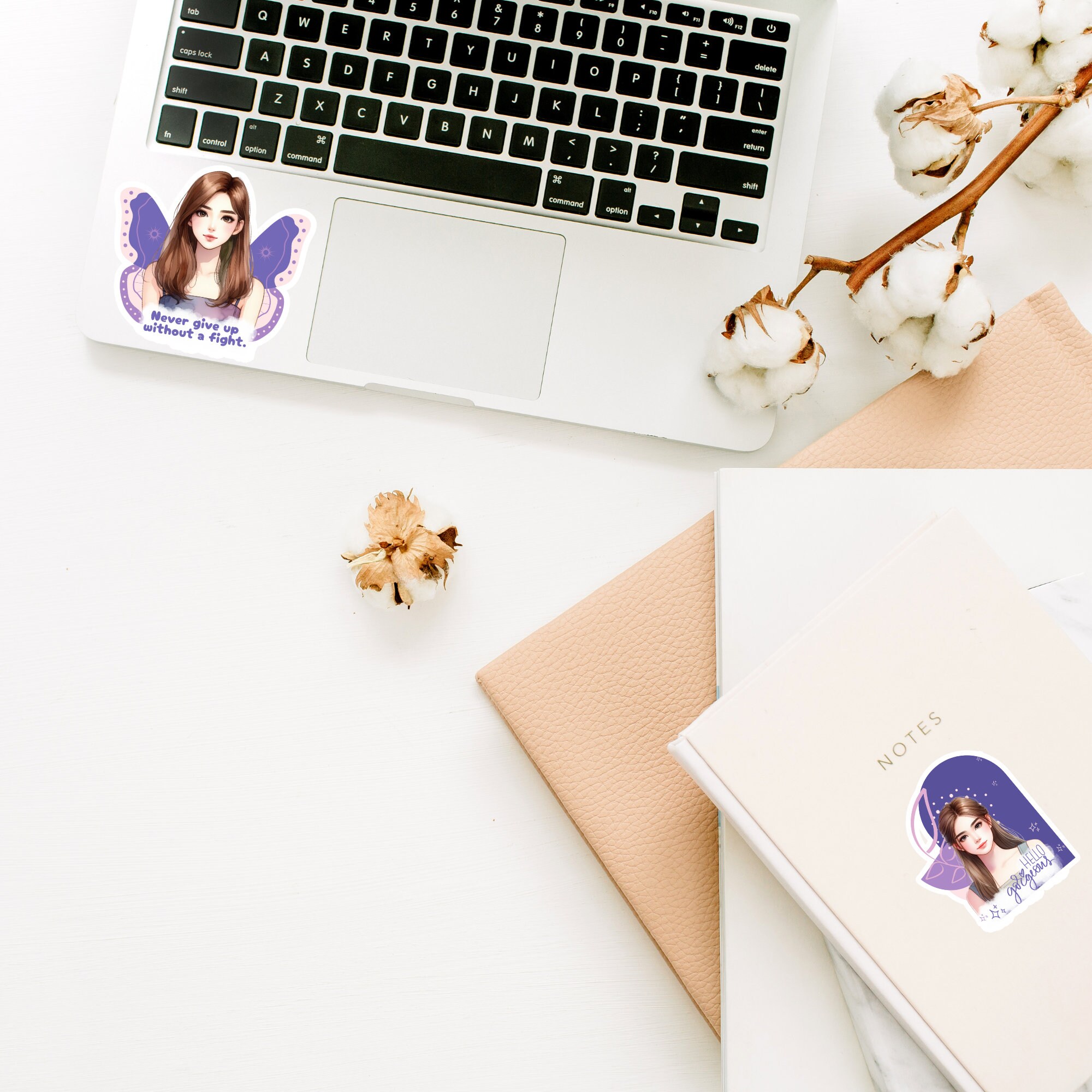 10 Boho PNG Printable Stickers Girl Positive Affirmations Motivational ...