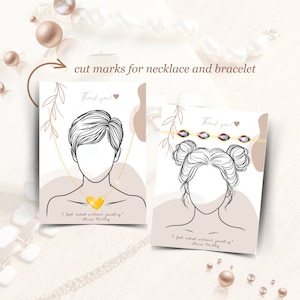 Printable Jewelry Display Card Label 30 Beige Girl Design Canva Earring ...