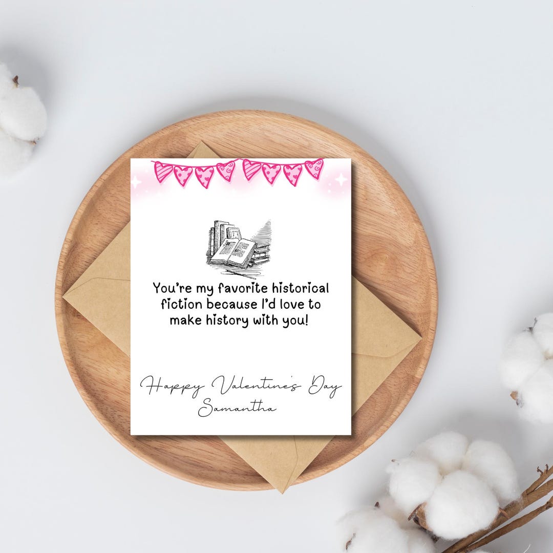 15 Printable Valentine’s Day Cards for Book Lovers, Fully Editable ...