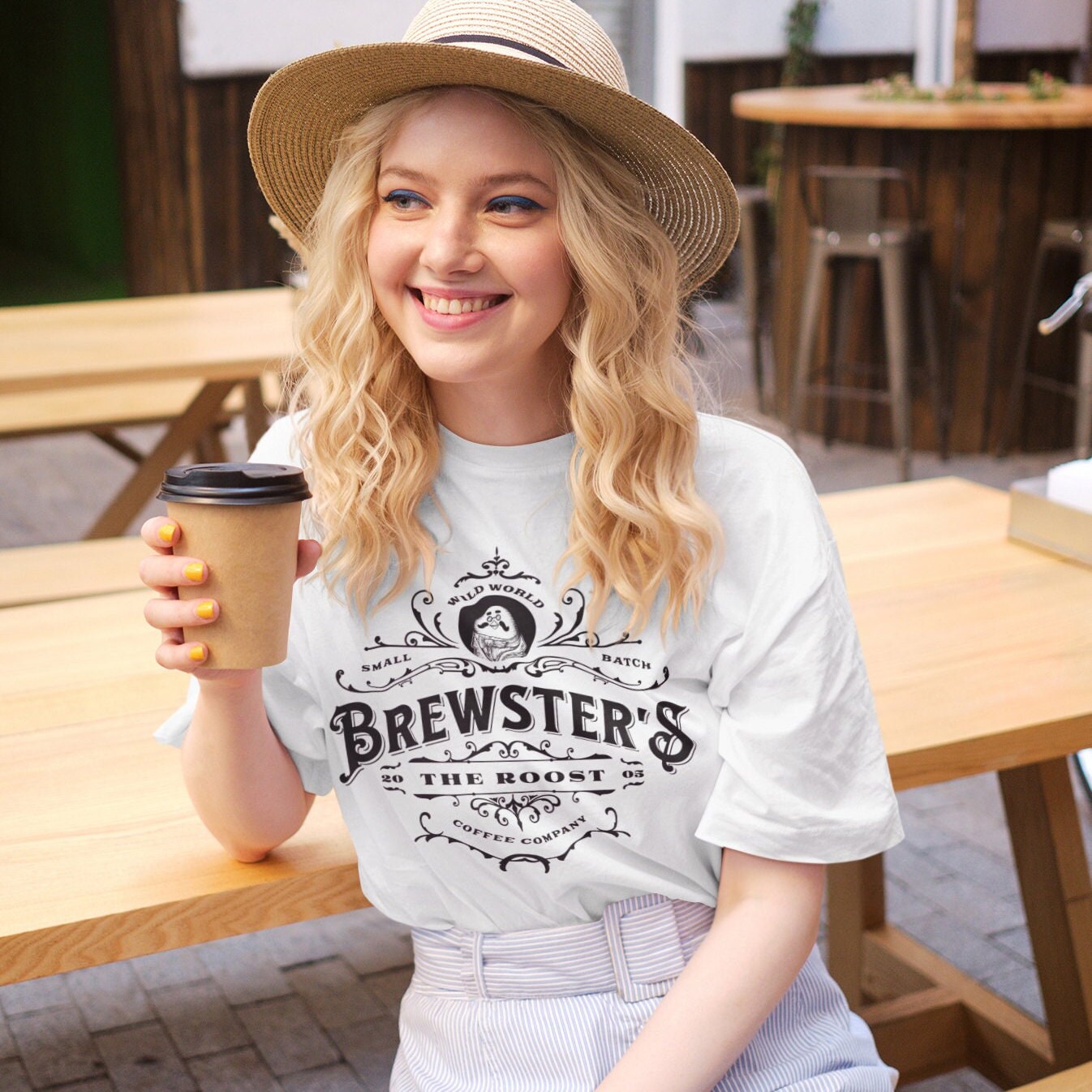 Unisex Oversized Brewster's the Roost Cafe Shirt, Trendy Gaming Gift ...