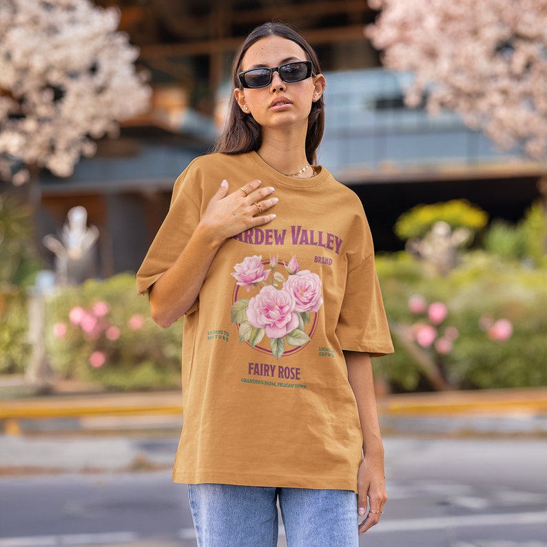 Stardew Valley Shirt Oversized Fairy Rose Tshirt Trendy Gaming Gift for ...
