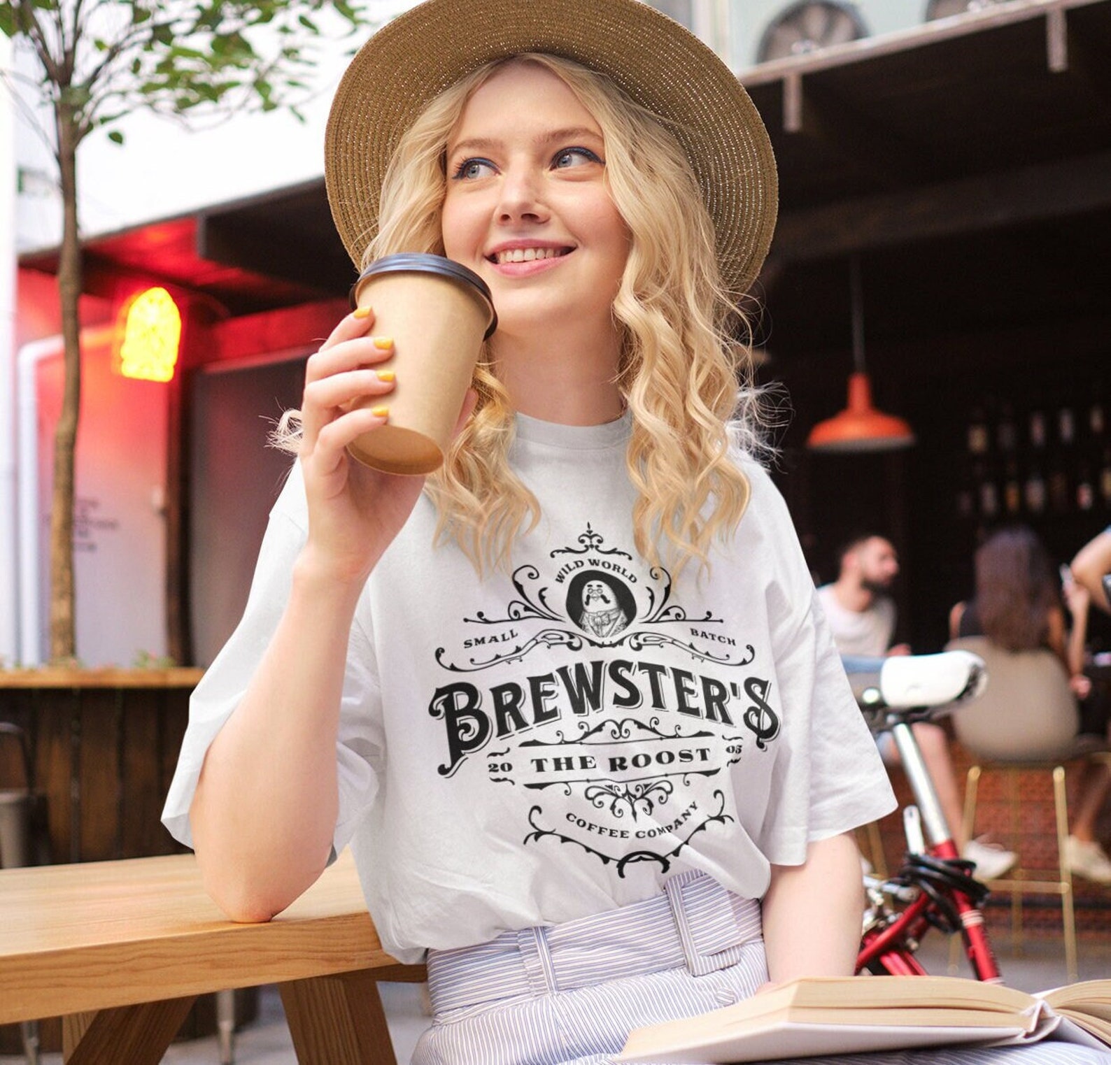 Unisex Oversized Brewster's the Roost Cafe Shirt, Trendy Gaming Gift ...