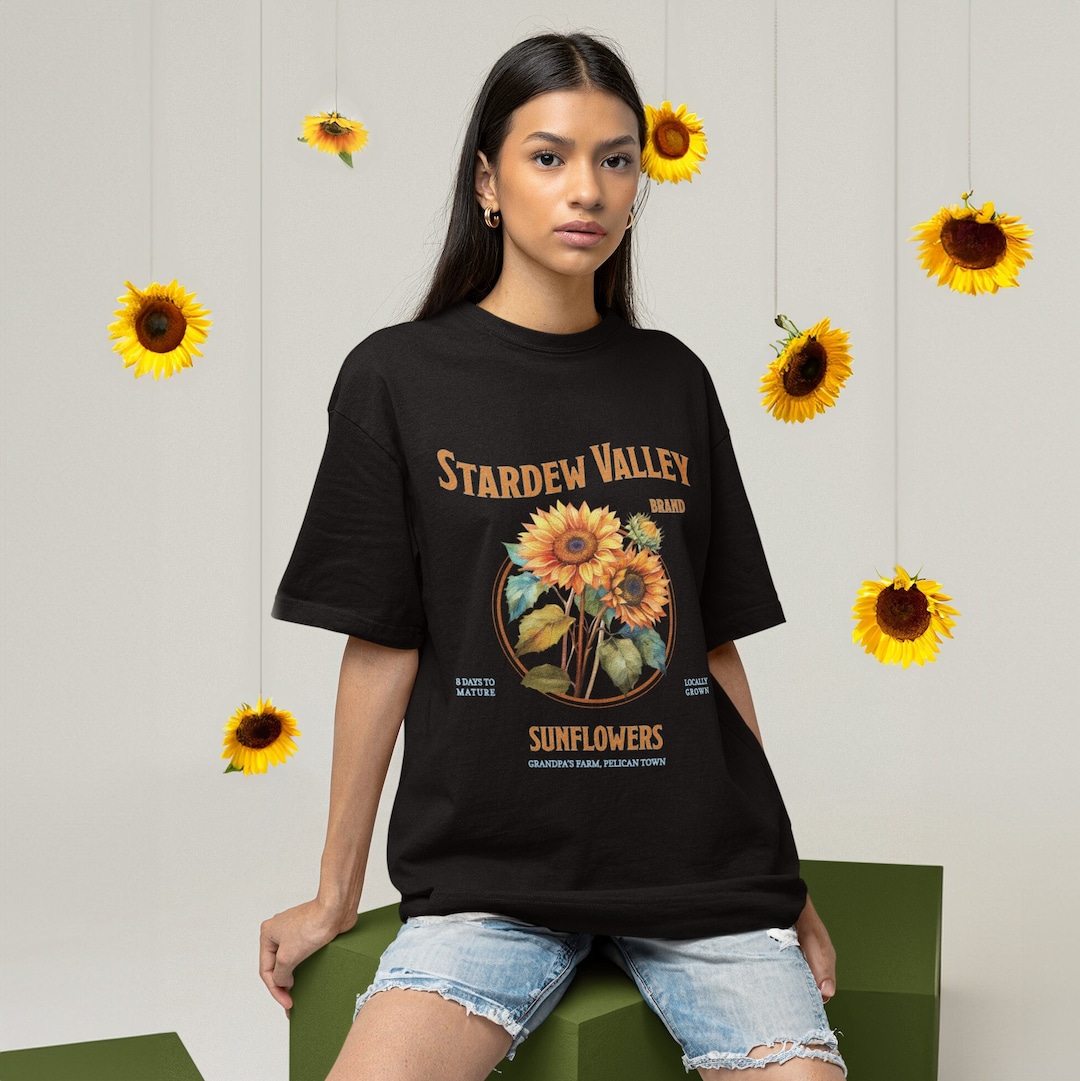 Stardew Valley Shirt Oversized Sunflower Tshirt Trendy Gaming Gift for ...
