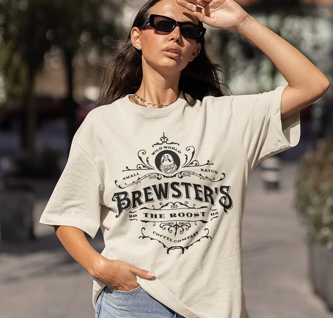 Unisex Oversized Brewster's the Roost Cafe Shirt, Trendy Gaming Gift ...